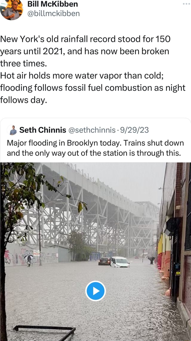 Bill McKibben New York's old rainfall record stood for 150 years until ...