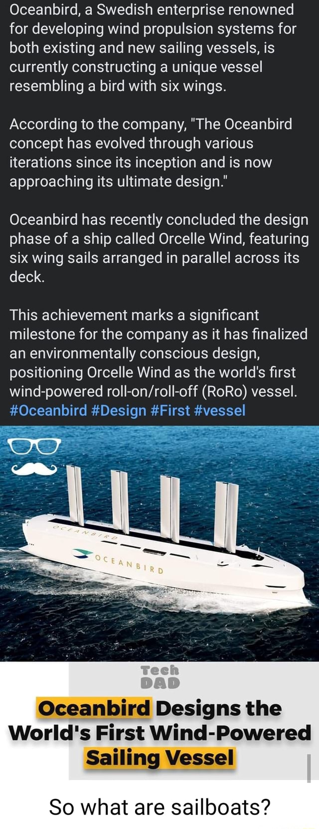 Oceanbird, a Swedish enterprise renowned for developing wind propulsion ...
