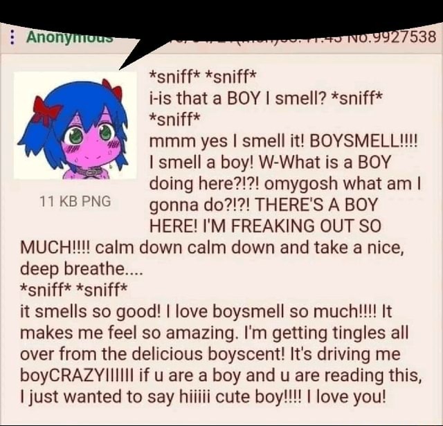 *sniff* *sniff* Hs that a BOY I smell? *sniff* *sniff* mmm yes I smell ...