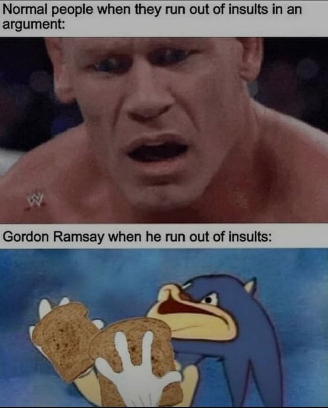 Normal people when they run out of insults in an argument: Gordon ...