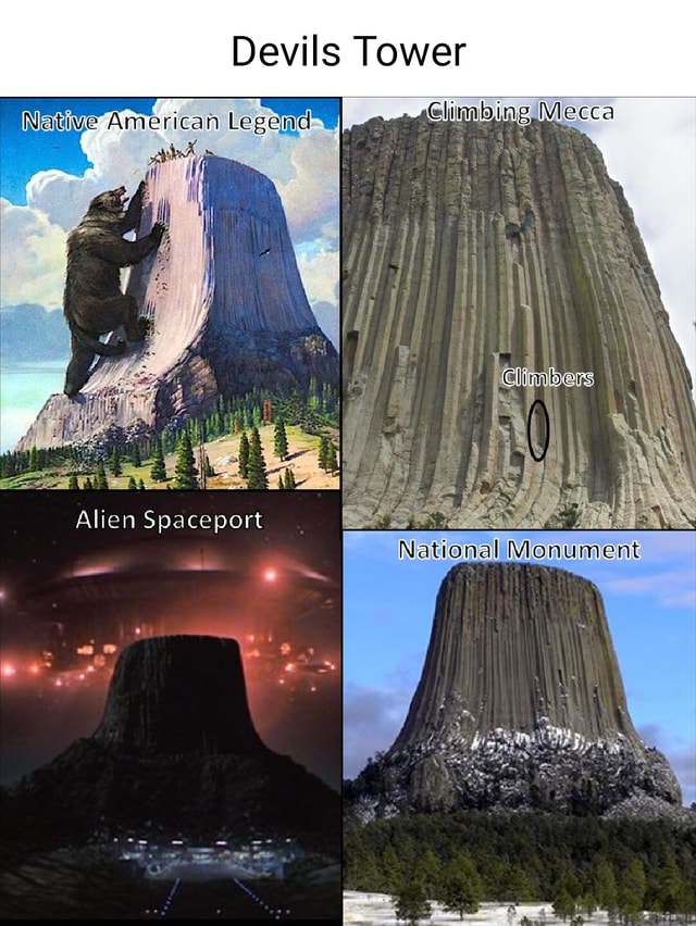 Devils Tower Climbers Alien Spaceport National Monument - America’s ...
