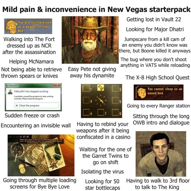 Mild pain & inconvenience in New Vegas starterpack Getting lost in ...