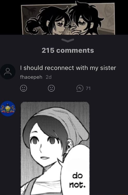 IN 215 comments I should reconnect with my sister fhaoepeh - iFunny