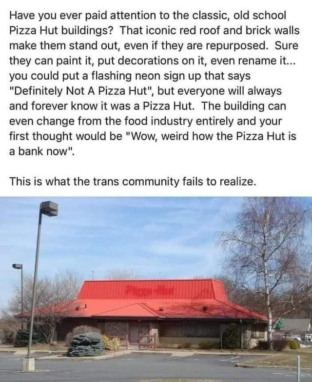 Have you ever paid attention to the classic, old school Pizza Hut ...
