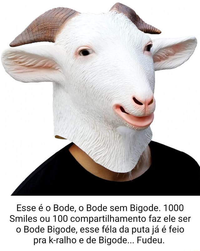 Esse é o Bode, o Bode sem Bigode. 1000 Smiles ou 100 compartilhamento ...