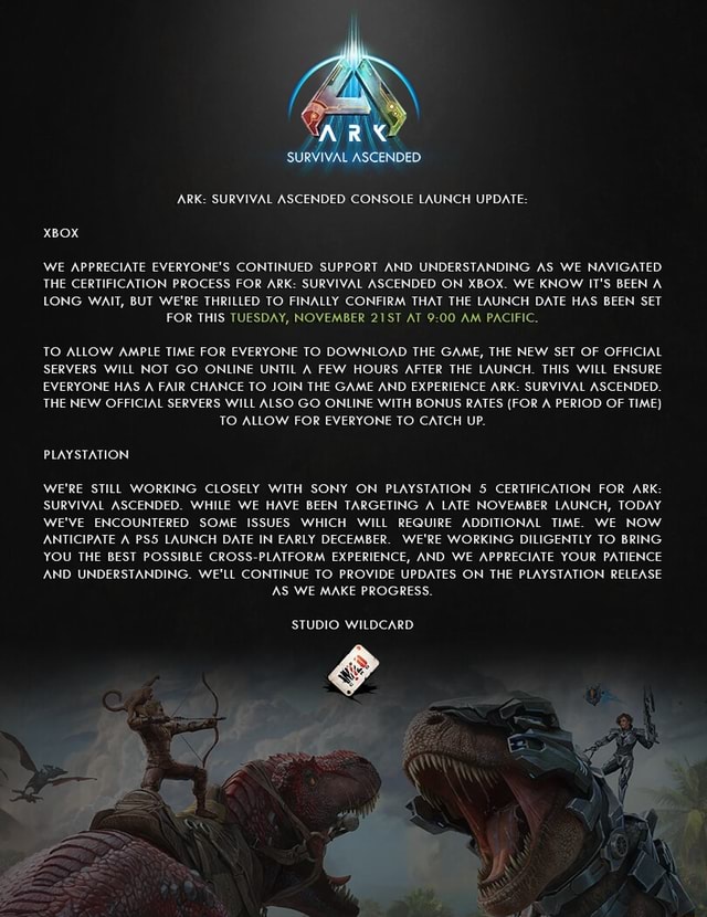 AR SURVIVAL ASCENDED ARK: SURVIVAL ASCENDED CONSOLE LAUNCH UPDATE: XBOX ...