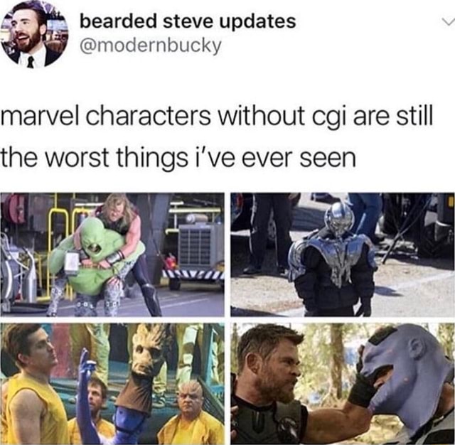 Marvel characters without cgi are still the worst things i've ever seen ...