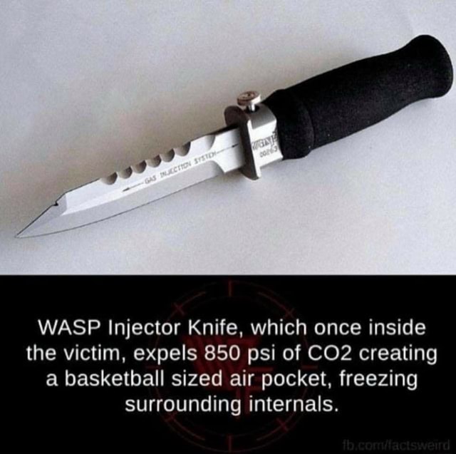 WASP Injector Knife, which once inside the victim, expels 850 psi of ...