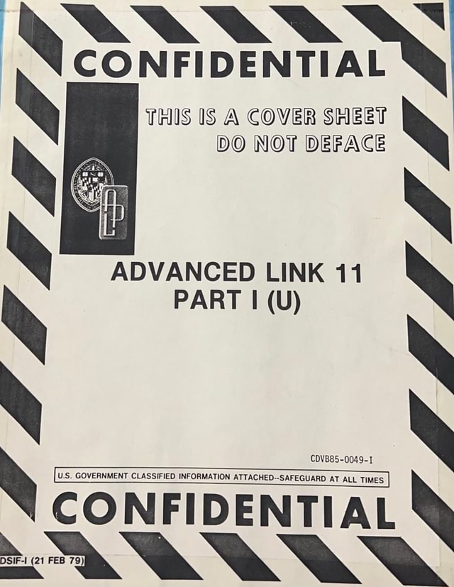 AA " CONFIDENTIAL THIS IS A COVER SHEET DO NOT DEFACE ADVANCED LINK 11 ...