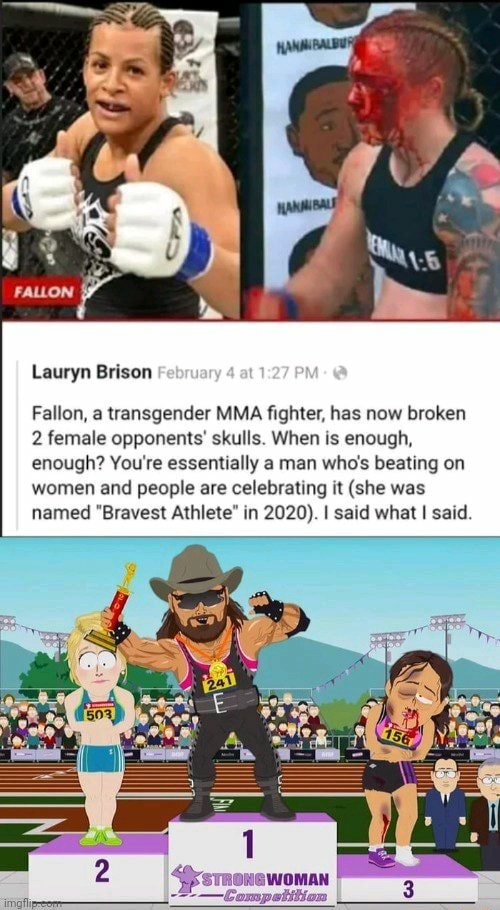 Lauryn Brison Fallon, a transgender MMA fighter, has now broken 2 ...