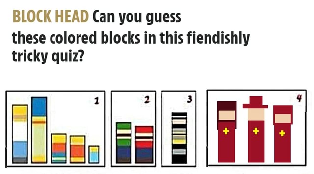 BLOCK HEAD Can you guess these colored blocks in this fiendishly tricky ...