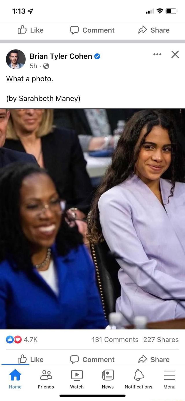 7 Fe) Like Comment @ Share Brian Tyler Cohen @ What a photo. (by ...