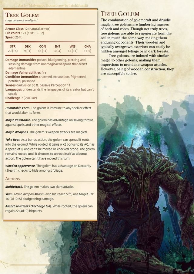 Tree GoLem TREE GOLEM The combination of golemeraft and druidic magic ...