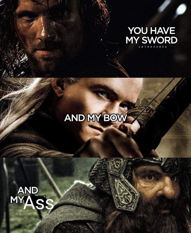 YOU HAVE MY SWORD LOTRSCENES AND MY BOW AND MWYASS - iFunny
