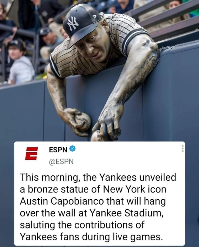 ESPN @ @ESPN This morning, the Yankees unveiled a bronze statue of New ...