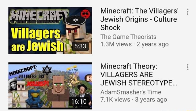 Minecraft: The Villagers Jewish Origins - Culture Shock The Game ...