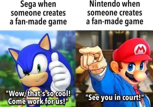 Sega when someone creates someone creates fan-made game fan-made game ...