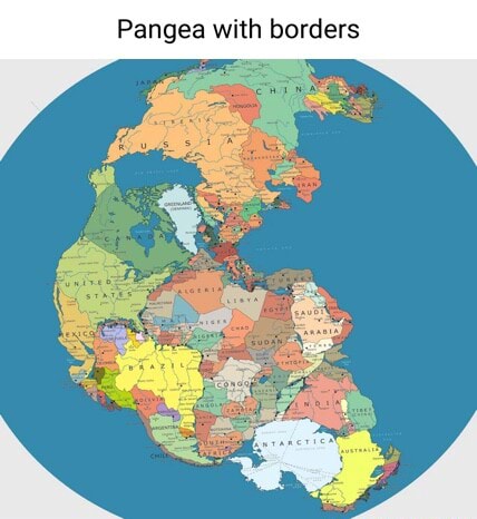 Pangea with borders - iFunny
