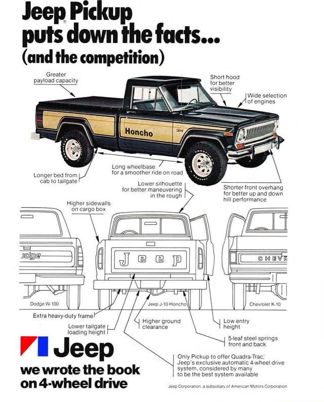 Jeep Pickup puts down the facts... (and the competition) Greater ...