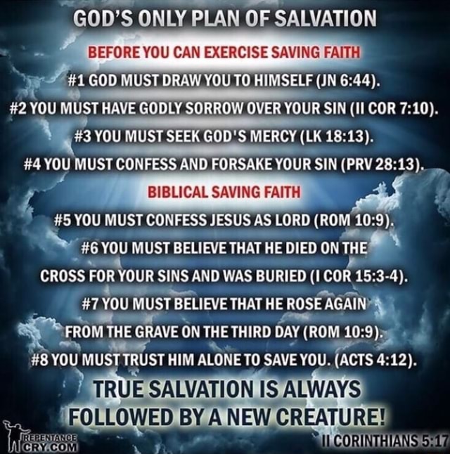 _GOD'S ONLY PLAN OF SALVATION #2 YOU MUST HAVE GODLY SORROW OVER YOUR ...