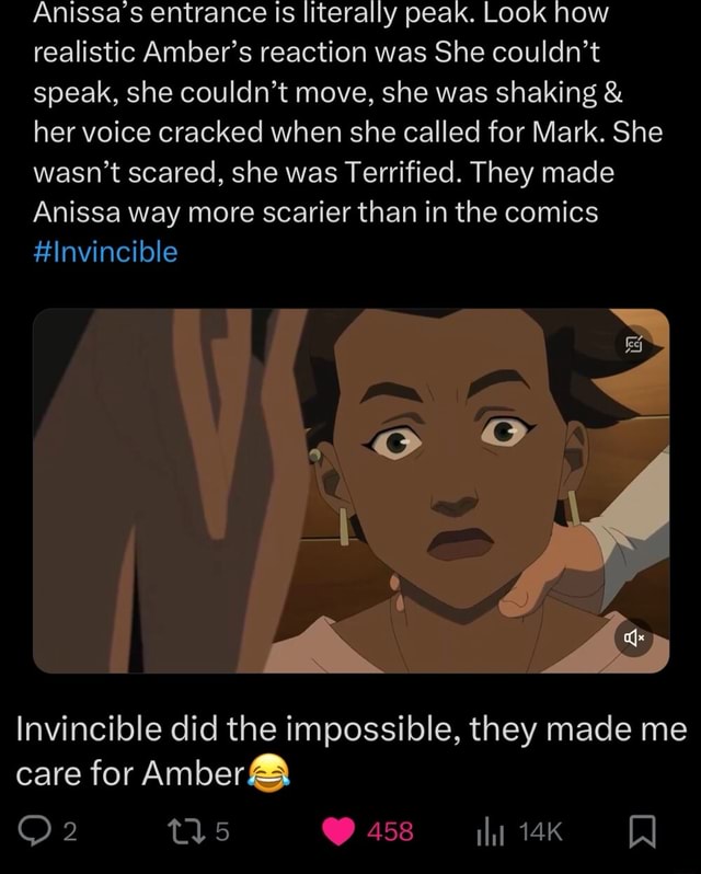Anissa's entrance is literally peak. Look how realistic Amber's ...