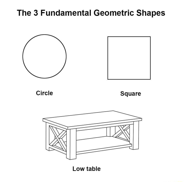 The 3 Fundamental Geometric Shapes Circle Square Low table - iFunny