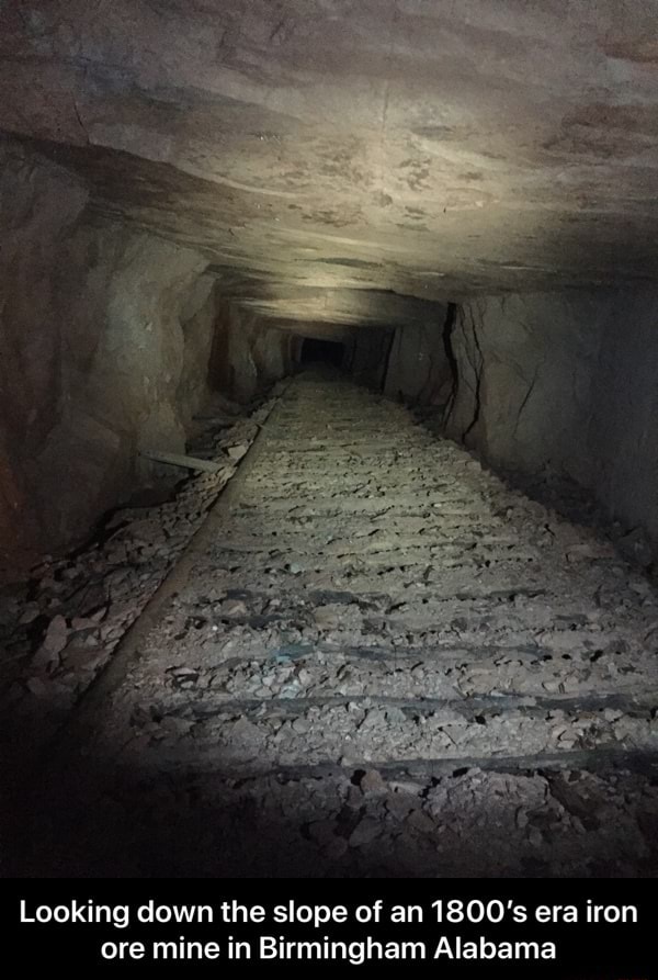 Looking down the slope of an 1800's era iron ore mine in Birmingham ...