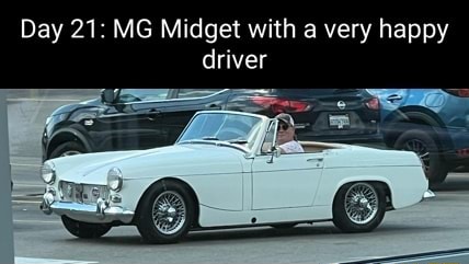 Day 21: MG Midget with a very happy driver - iFunny