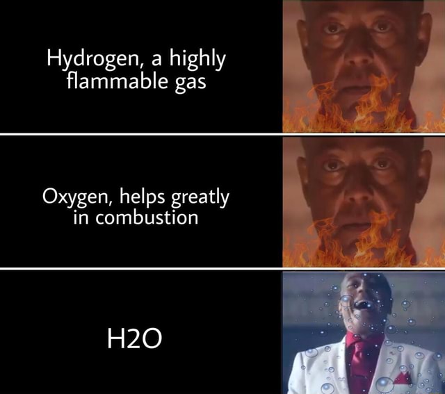 Hydrogen, a highly flammable gas Oxygen, helps greatly in combustion ...