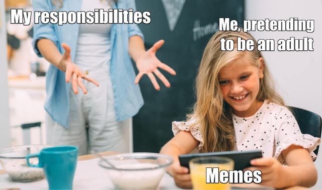 My responsibilities Me, pretending to he an aduit Memes - iFunny
