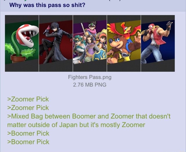 _ Why »;vas this pass so shit? >Zoomer Pick >Mlxed Bag between Boomer ...