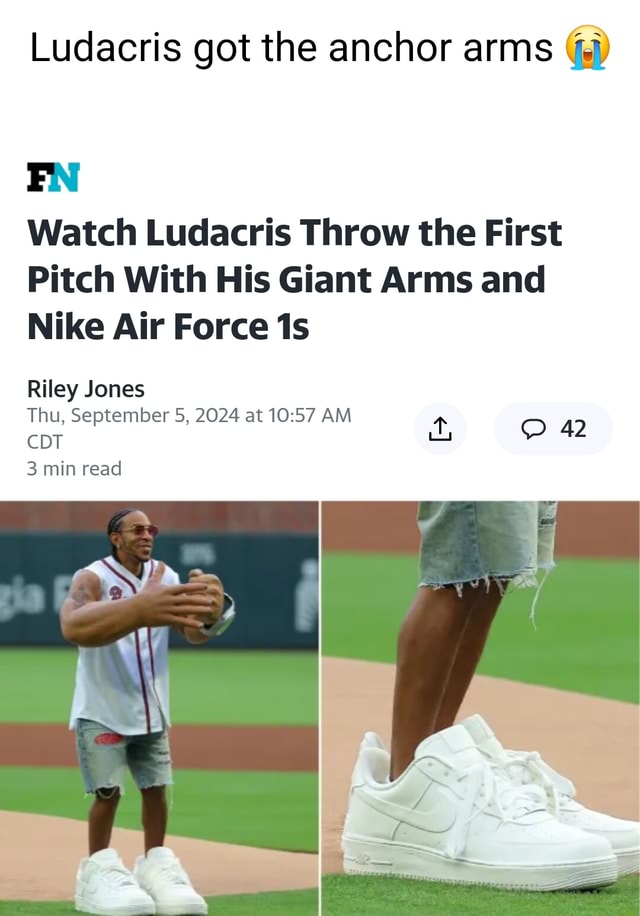 Ludacris got the anchor arms FN Watch Ludacris Throw the First Pitch ...