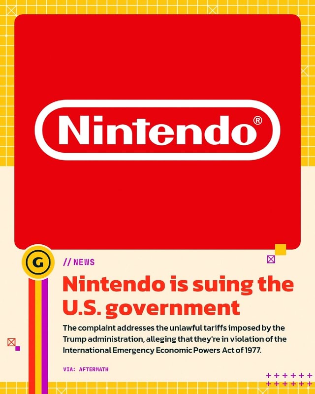 Nintendo G) NEWS Nintendo is suing the U.S. government The complaint ...