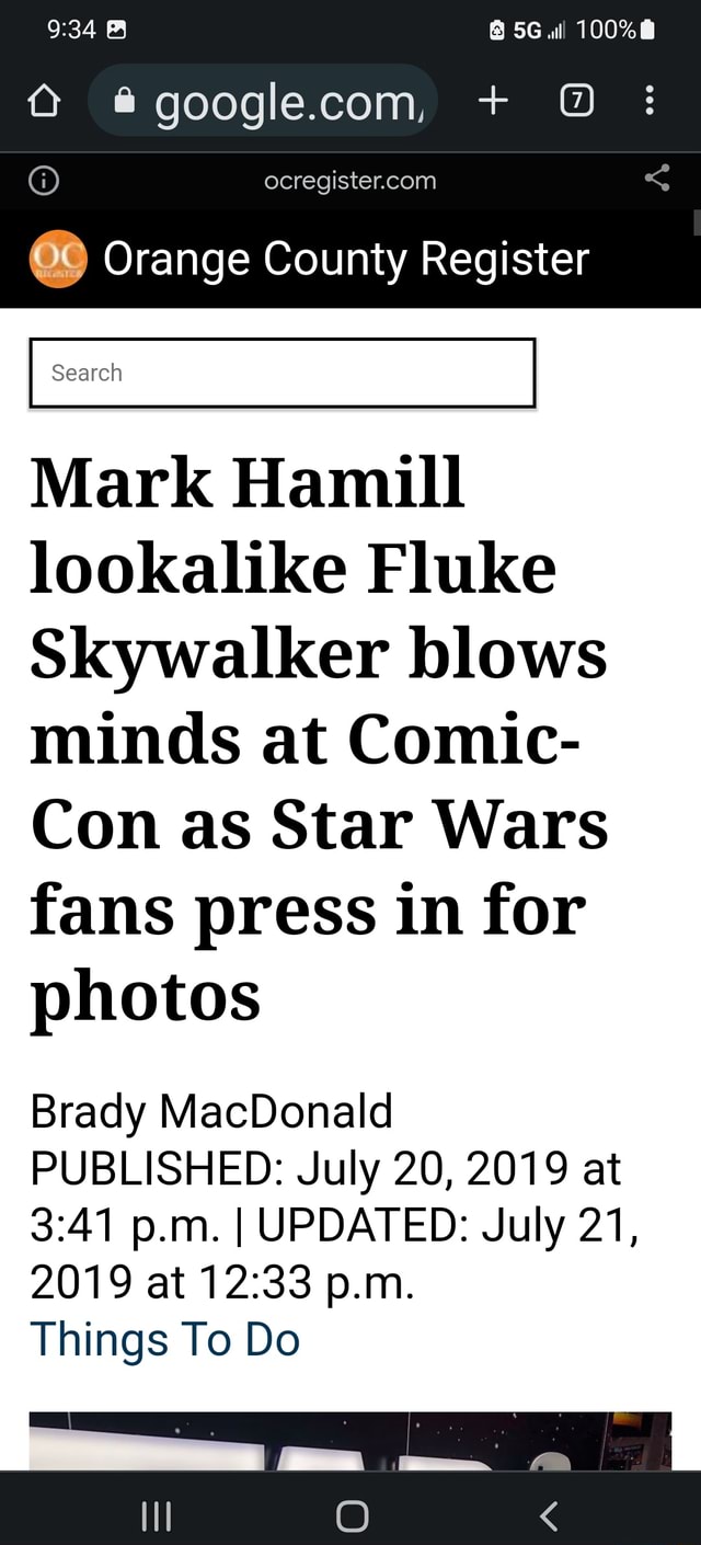 100% google.com, Orange County Register Mark Hamill lookalike Fluke ...