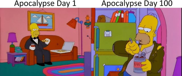 Apocalypse Day 1 Apocalypse Day 100 - iFunny