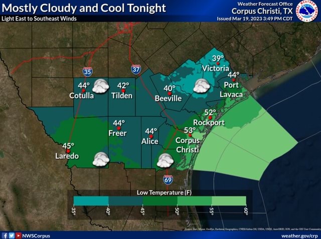 Weather Forecast Office Mostly Cloudy and Cool Tonight (Corpus Christi ...