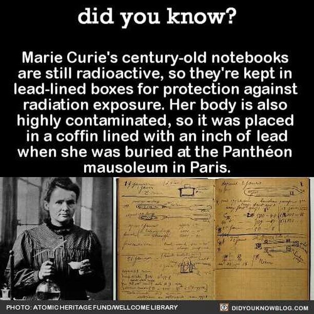 Did you know? Marie Curie's century-old notebooks are still radioactive ...