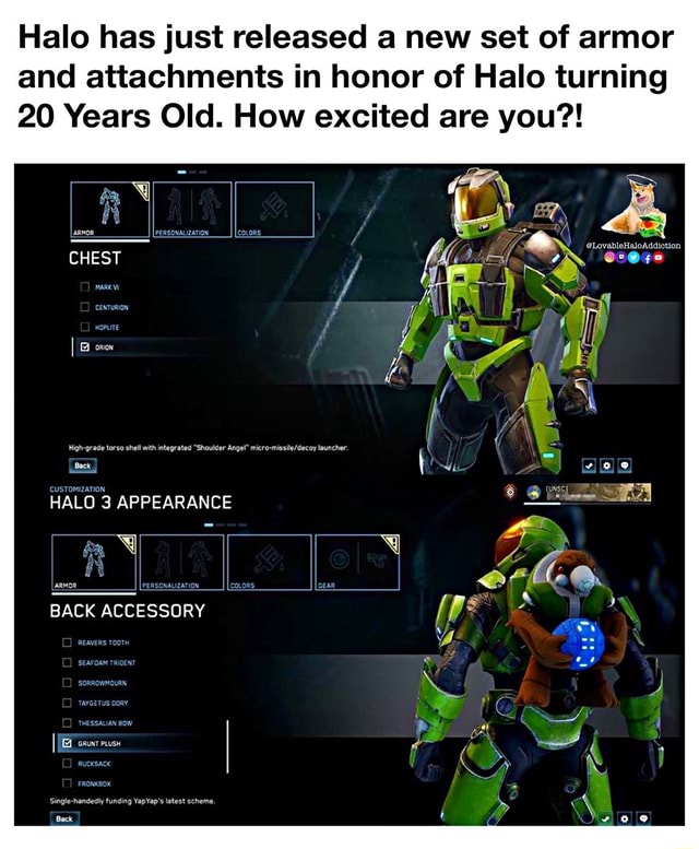 Follow LovableHaloAddiction on Twitch and Instagram! - Halo has just released a new set of armor ...