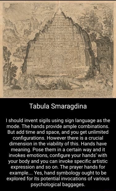Tabula Smaragdina should invent sigils using sign language as the mode ...