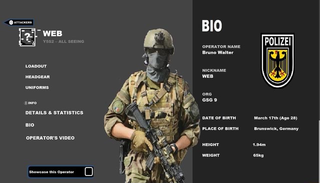 @ attackers WEB LOADOUT HEADGEAR UNIFORMS @INFo DETAILS & STATISTICS ...