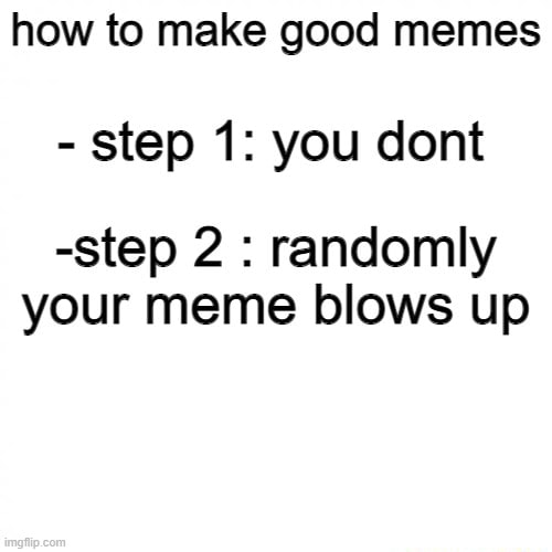 How to make good memes - step 1: you cont -step 2 : randomly your meme ...