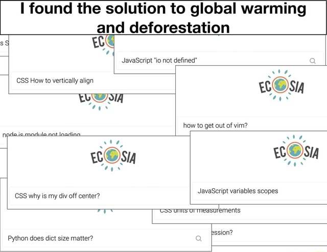 I found the solution to global warming ªnd deforestation Q ªssion ...