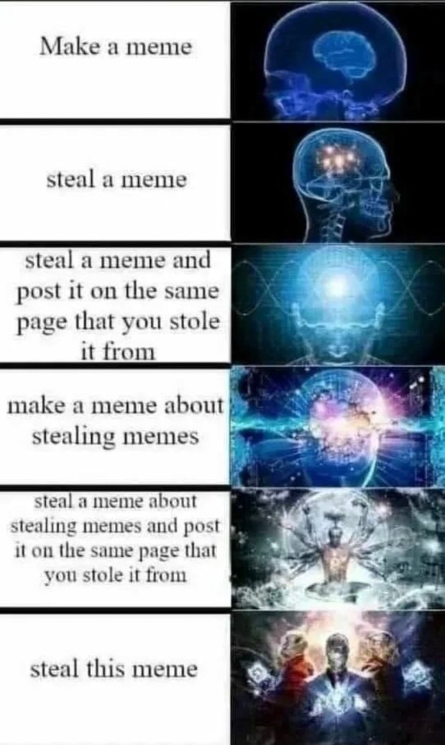 Make a meme steal a meme steal a meme and post it on the same page that ...