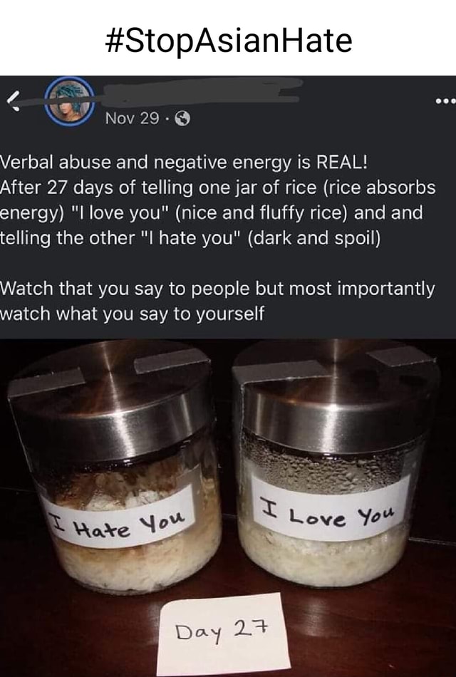 #StopAsianHate Nov 29-@ Verbal abuse and negative energy is REAL! After ...