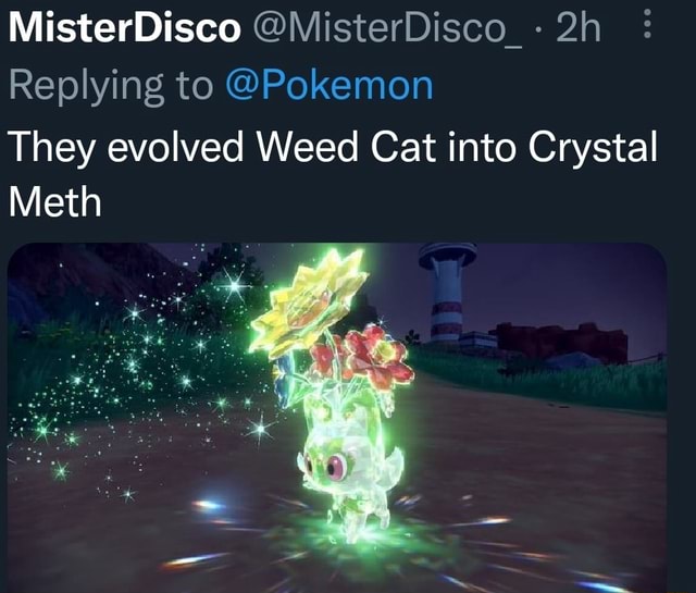 MisterDisco @MisterDisco_- Replying to @Pokemon They evolved Weed Cat ...