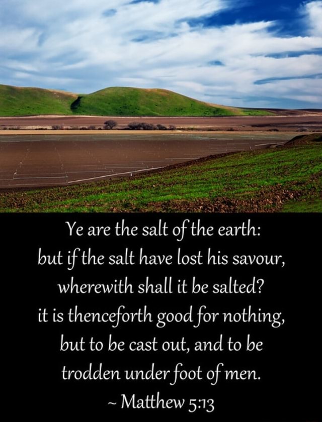 Ye are the salt of the earth: but if the salt have lost his savour ...