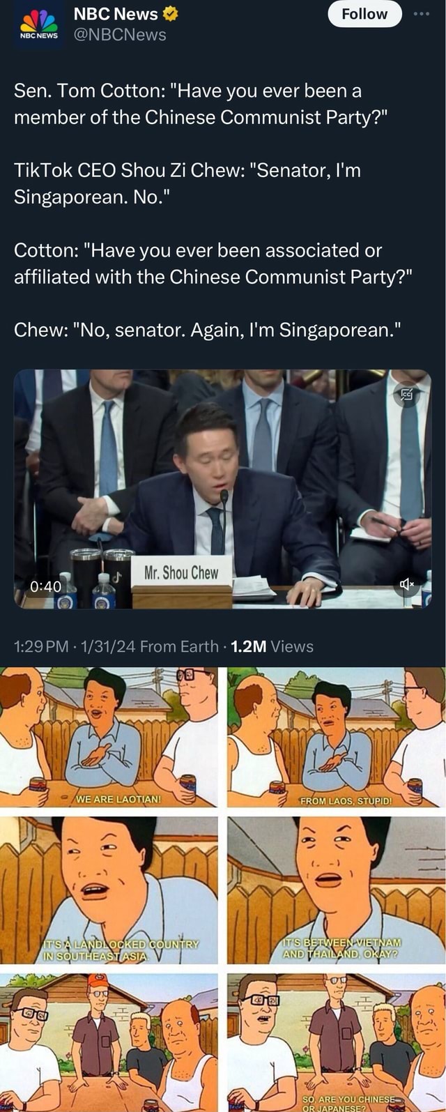 NBC News necnews @NBCNews Sen. Tom Cotton: "Have you ever been a member ...