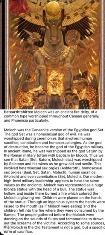 Flatearthtshirtco Molech was an ancient fire deity, of 'common type ...