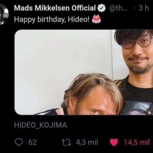 Mads Mikkelsen Official @th. - Happy birthday, Hideo! HIDEO_KOJIMA 62 ...