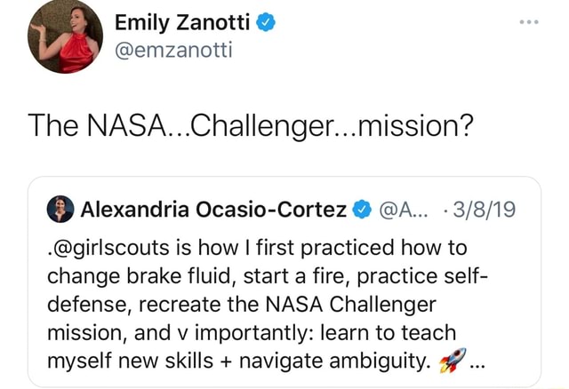 Emily Zanotti @ @emzanotti The NASA...Challenger...mission ...